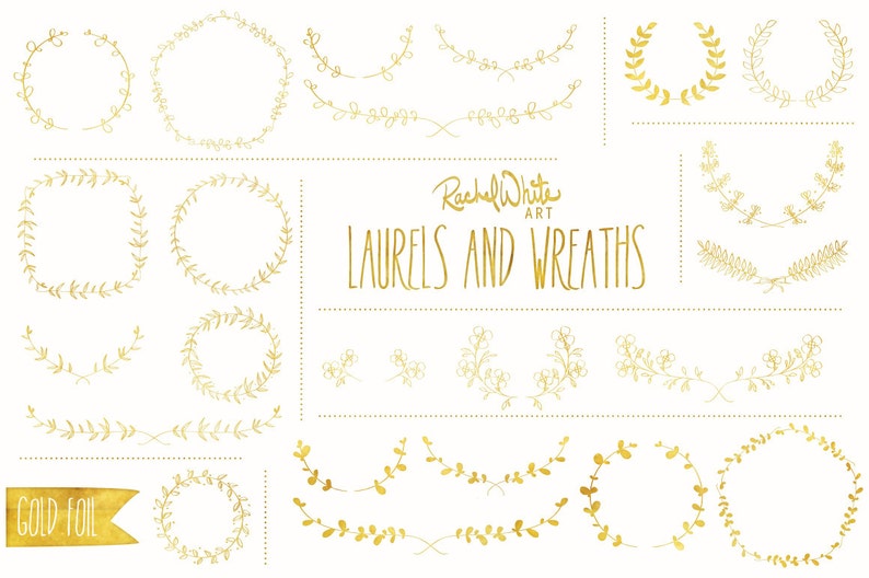 Laurels Vector Illustrations - AI EPS and PNG - 23 Images in Gold Foil ...
