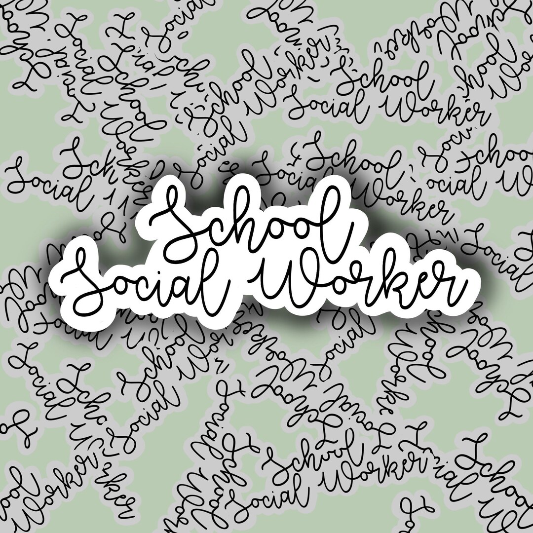 Free Shipping! School Social Worker Script Sticker Laptop Decal - Etsy