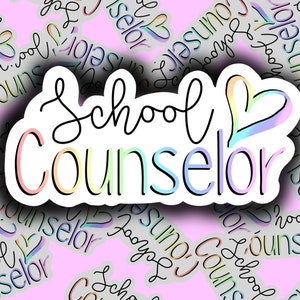 Free Shipping! Rainbow School Counselor Heart Laptop Sticker Decal ...