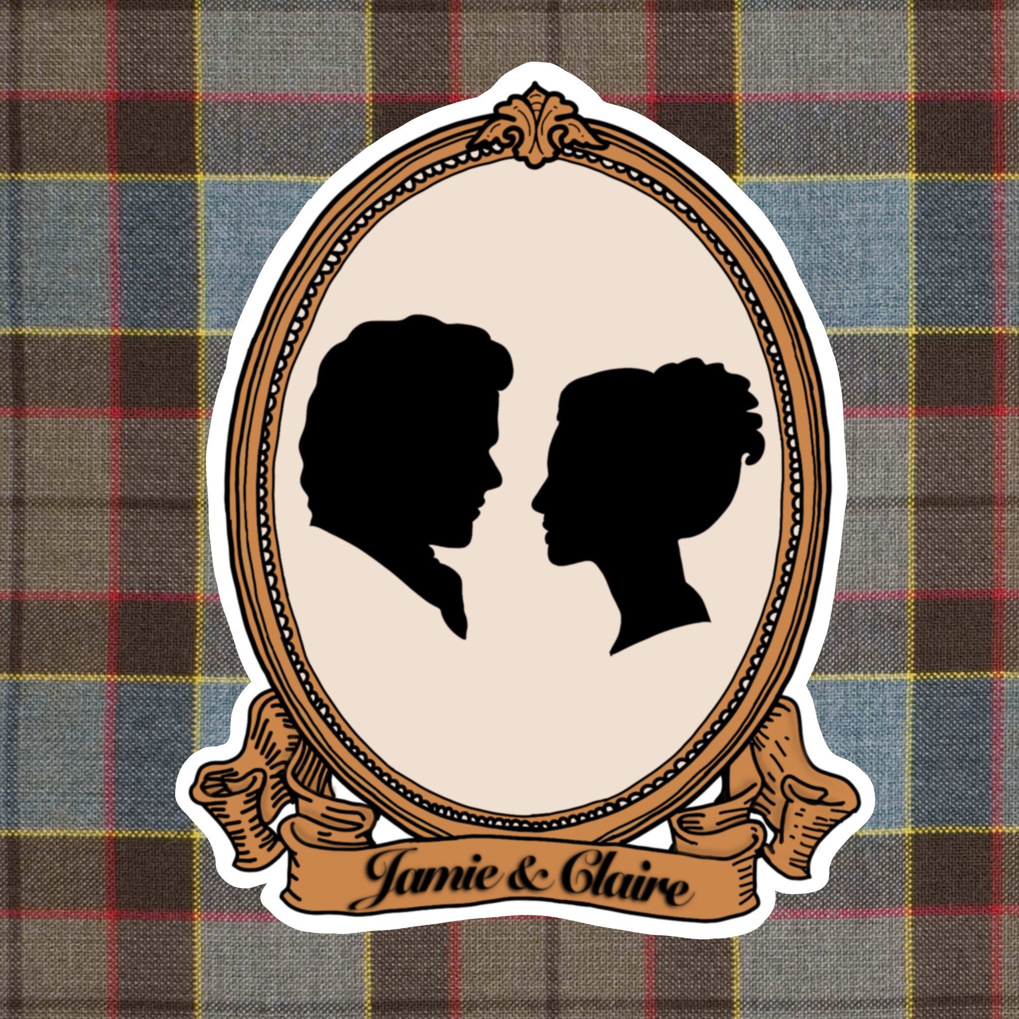Free Shipping Jamie and Claire Fraser silhouette sticker | Etsy