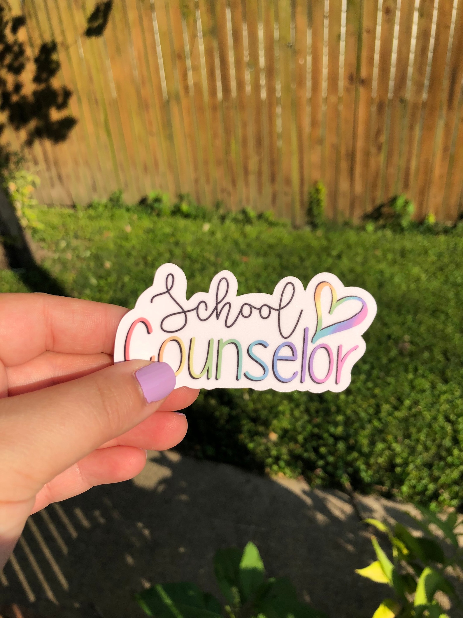 Free Shipping! Rainbow School Counselor Heart Laptop Sticker Decal ...