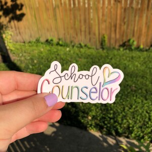 Free Shipping! Rainbow School Counselor Heart Laptop Sticker Decal ...
