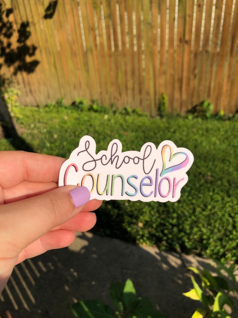 Free Shipping Rainbow School Counselor Heart Laptop Sticker | Etsy