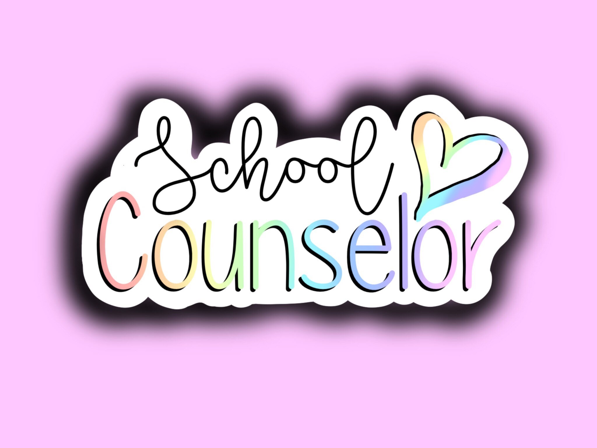 Free Shipping Rainbow School Counselor Heart Laptop Sticker | Etsy