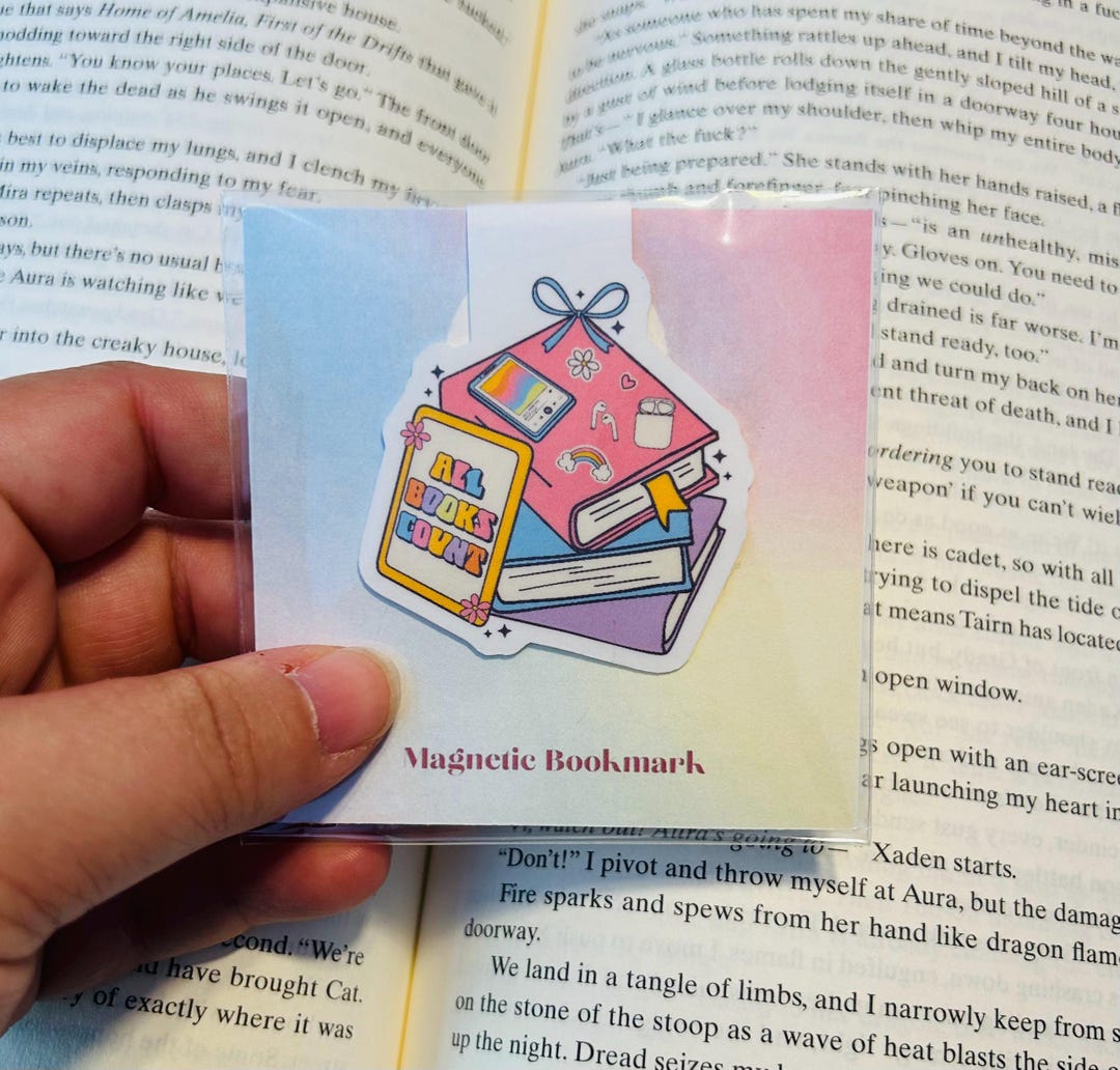 All Books Count – Magnetic Bookmark | Stack of Books, Kindle, Audiobook ...