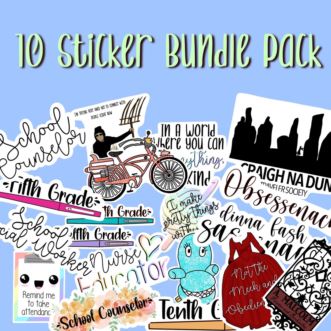 Ten Sticker Bundle Pack - Etsy