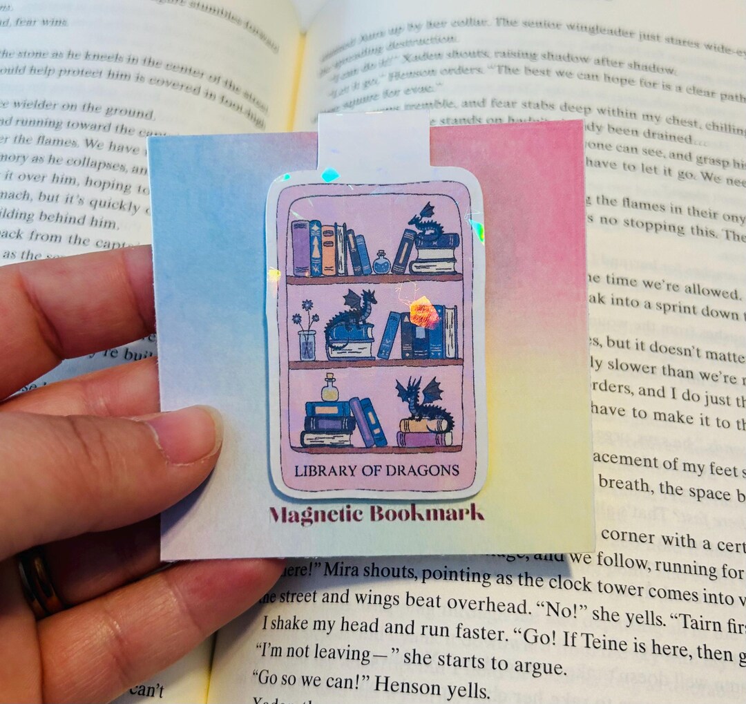 Library of Dragons – Holographic Magnetic Bookmark | Decorated ...