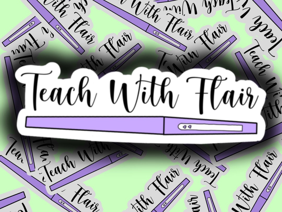 Free Shipping! Teach With Flair Pen Sticker Decal Laptop - Etsy