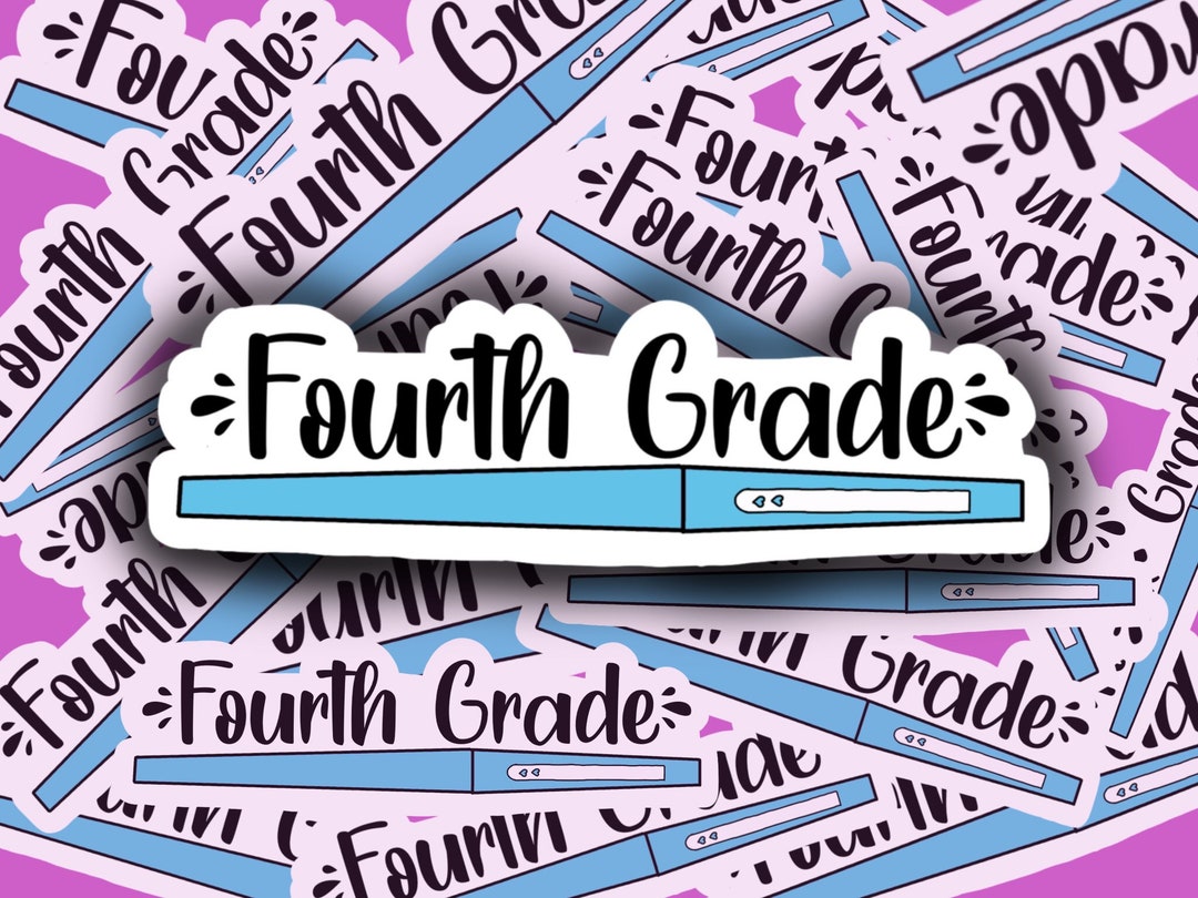 Fourth grade teacher flair pen sticker decal - Etsy.de