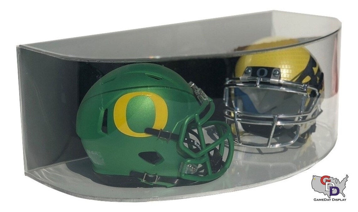 Curved Acrylic Wall Mount Double Mini Helmet Display Case by | Etsy