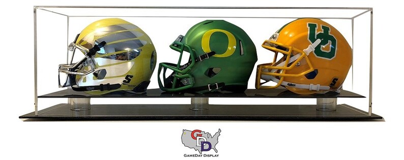 Acrylic Desk or Counter Top Triple Mini Helmet Display Case by Gameday ...