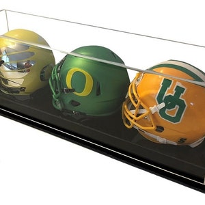 Acrylic Desk or Counter Top Triple Mini Helmet Display Case by Gameday ...