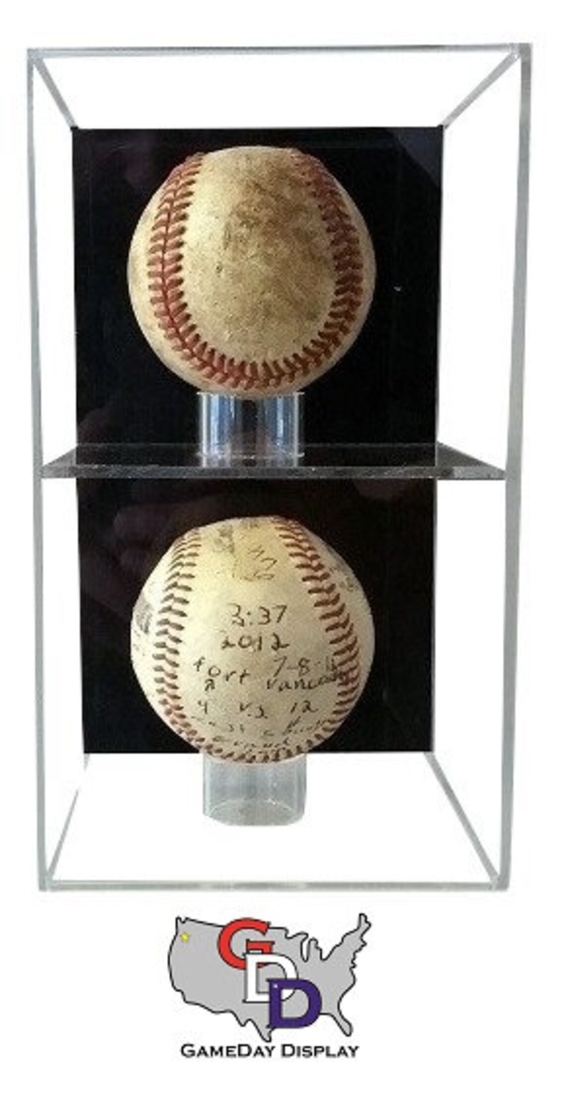 Wall Mount Double Baseball Display Case by Gameday Display - Etsy