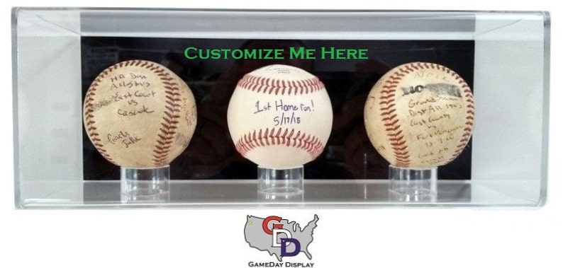 Custom Acrylic Wall Mounting Baseball Display Case for 3 - Etsy