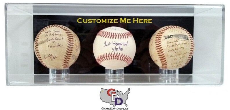 Custom Acrylic Wall Mounting Baseball Display Case for 3 - Etsy