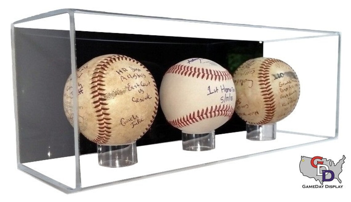 Acrylic Wall Mounting Baseball Display Case for 3 Baseballs - Etsy