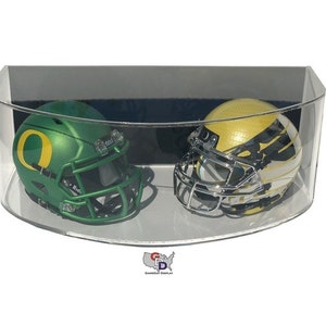 Curved Acrylic Wall Mount Double Mini Helmet Display Case by Gameday ...