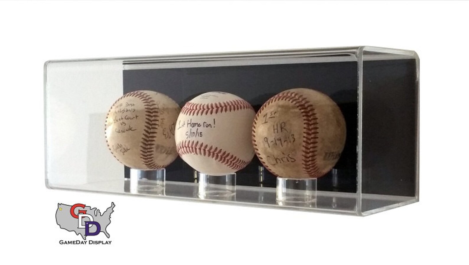 Custom Acrylic Wall Mounting Baseball Display Case for 3 | Etsy
