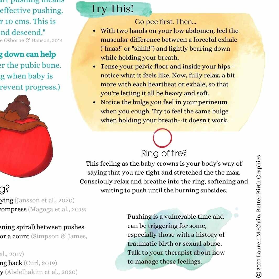 Pushing Labor Stages & Birth Class Handout Printable Pdf Natural Birth ...