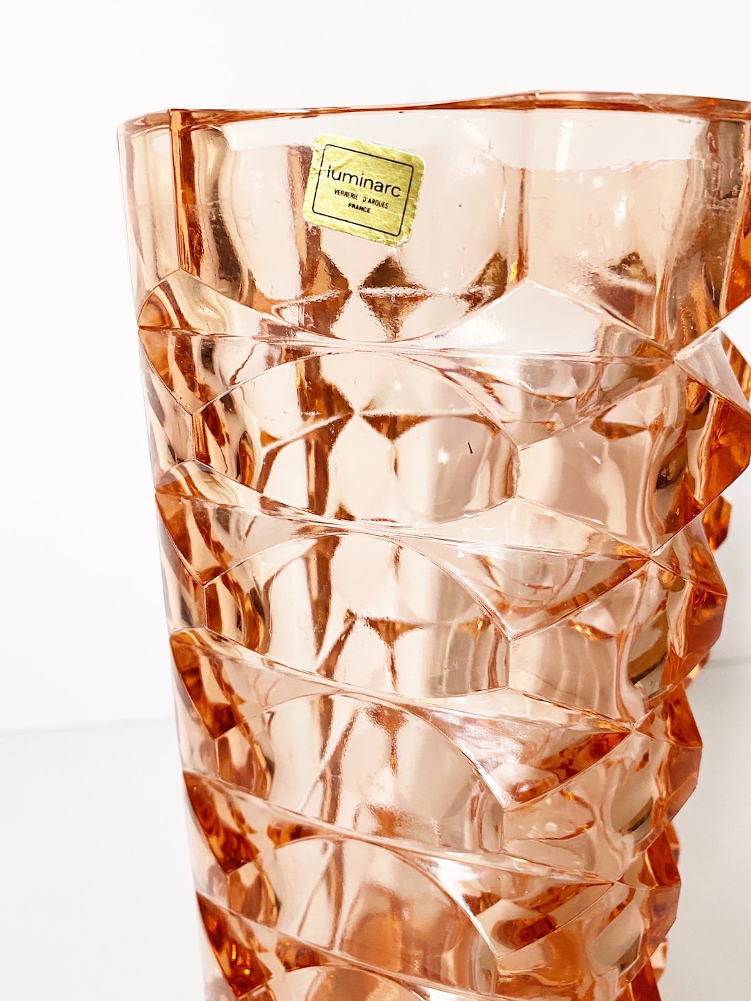 Vintage Luminarc ROSALINE Large Pink Vase - Etsy