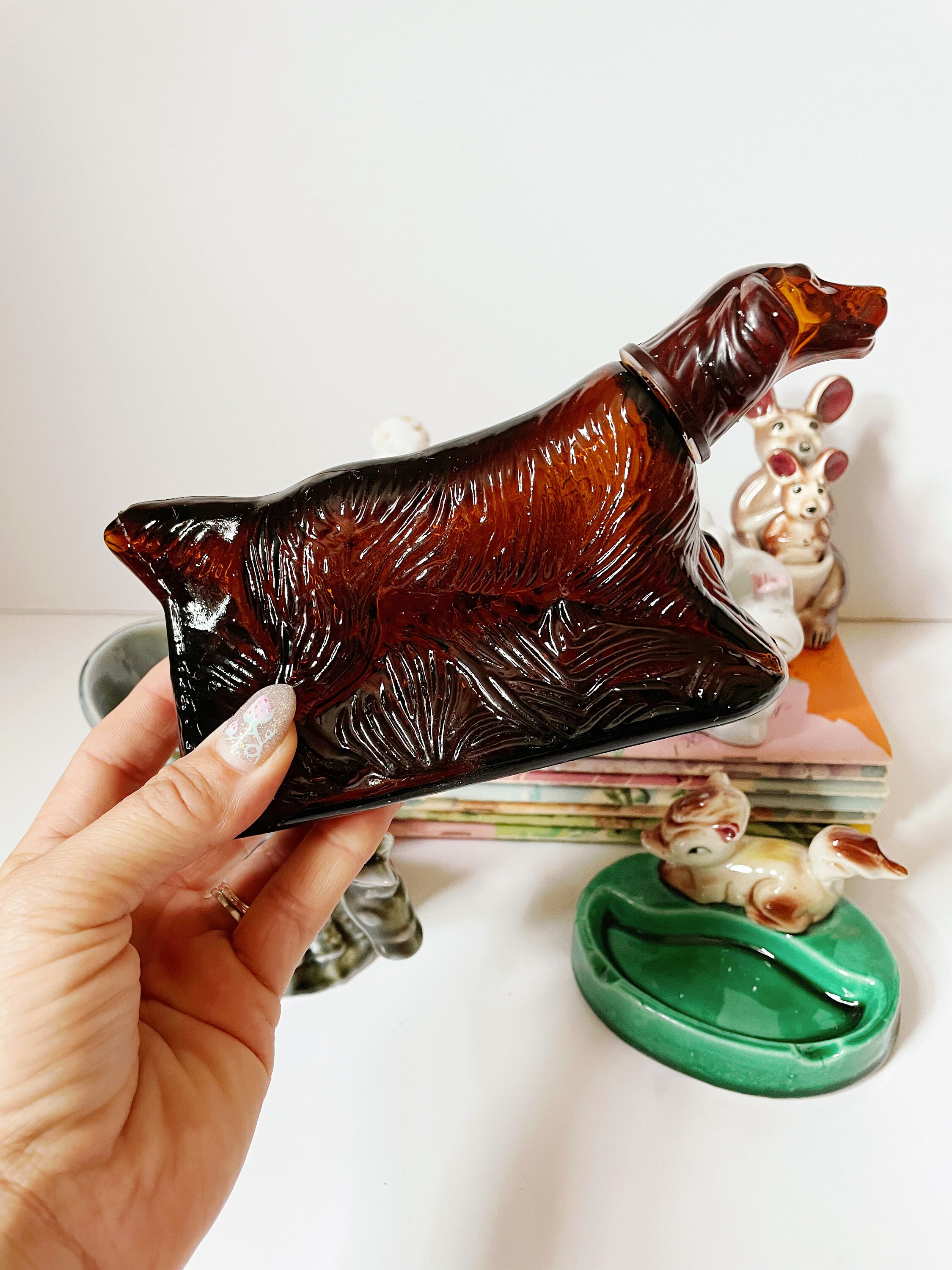 Vintage Avon at Point Dog Shaped Brown Glass Aftershave - Etsy