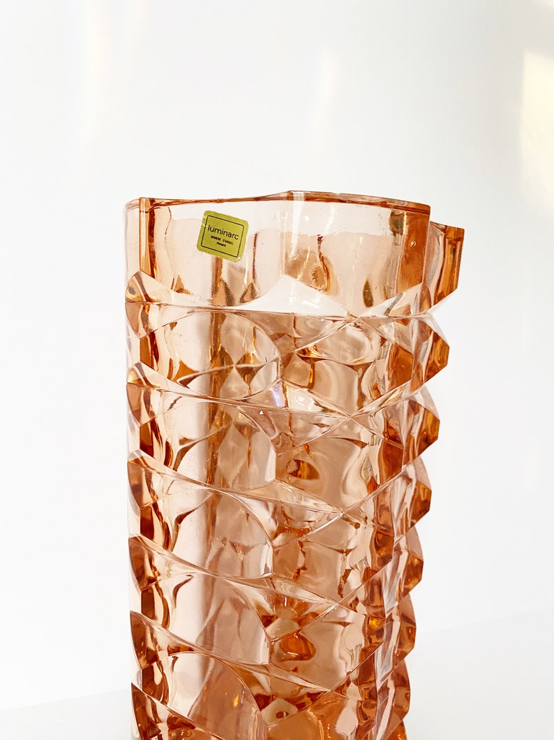 Vintage Luminarc ROSALINE Large Pink Vase - Etsy