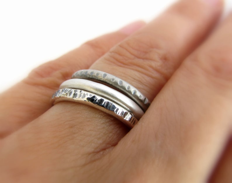 Silver Stackables, Silver Stackable Ring, Set of 3 Stacking Rings ...