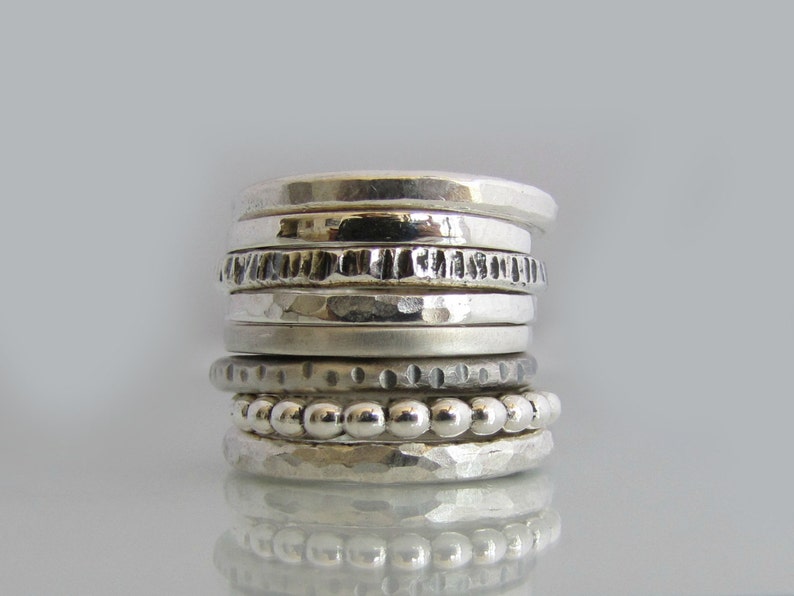Stacking Rings, Stackable Silver Rings, Silver Ring Band, Silver ...