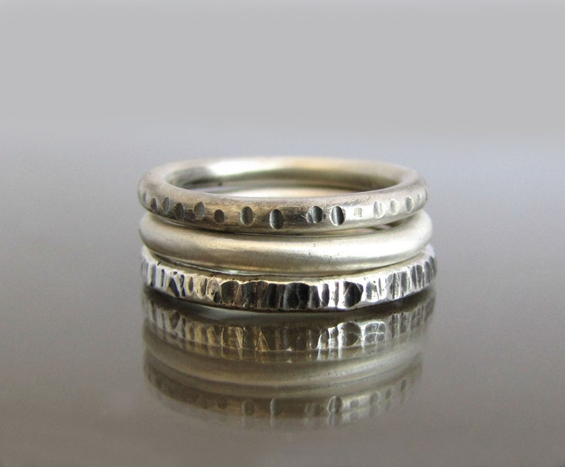 Silver Stackables, Silver Stackable Ring, Set of 3 Stacking Rings ...