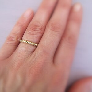 Wedding Band 14k, Gold Ball Ring, Gold Wedding Band, Delicate Gold Ring ...
