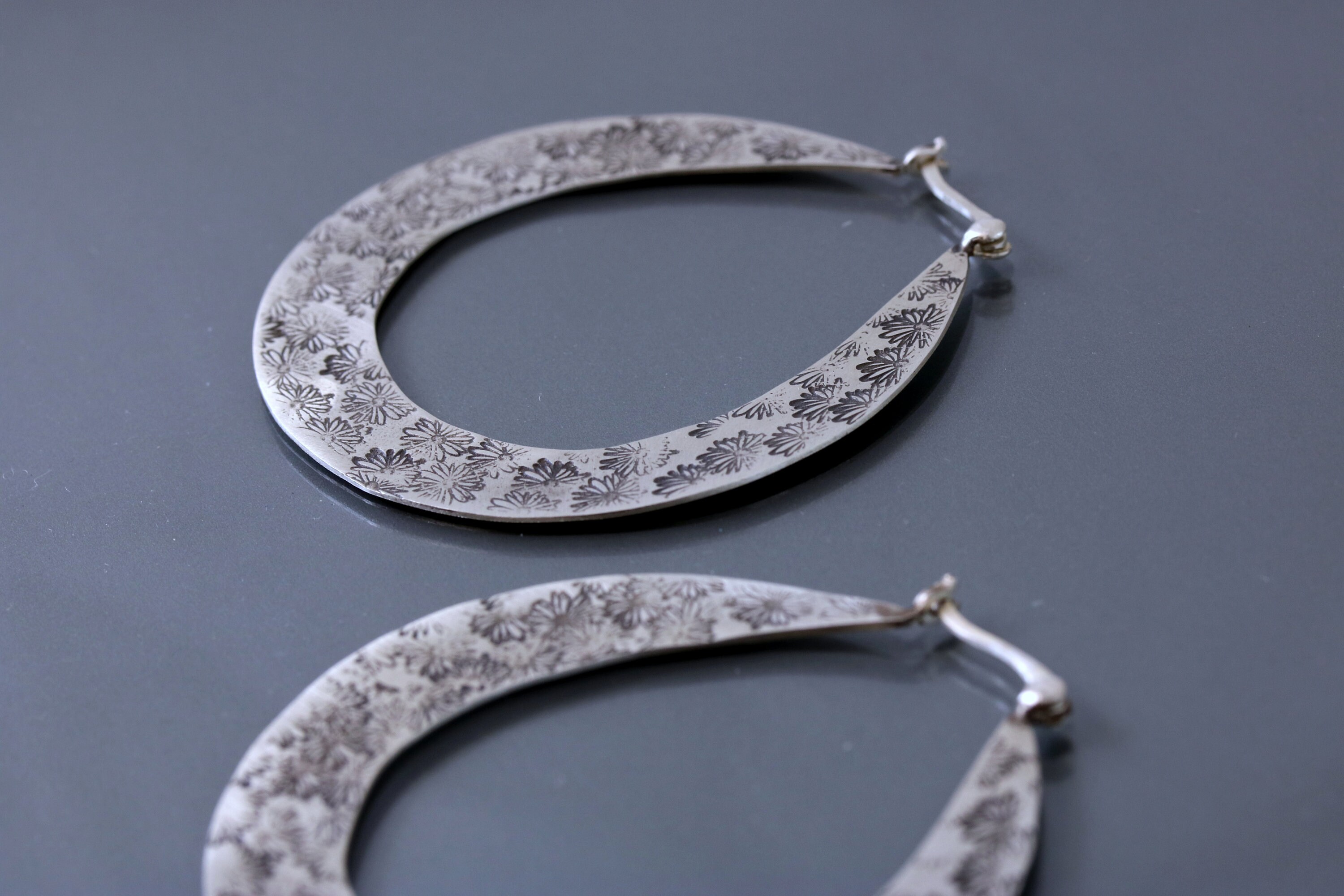 Oxidized Silver Earrings Sterling Silver Hoop Earrings | Etsy Oxidized Silver Earrings Sterling Silver Hoop Earrings | Etsy