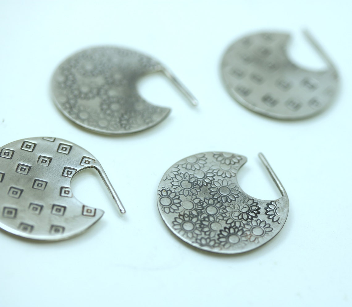 Hammered Circle Earrings Sterling Silver Round Earrings - Etsy