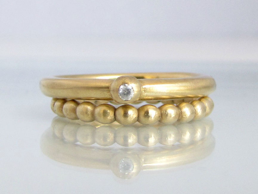 Wedding Band 14k, Gold Ball Ring, Gold Wedding Band, Delicate Gold Ring ...