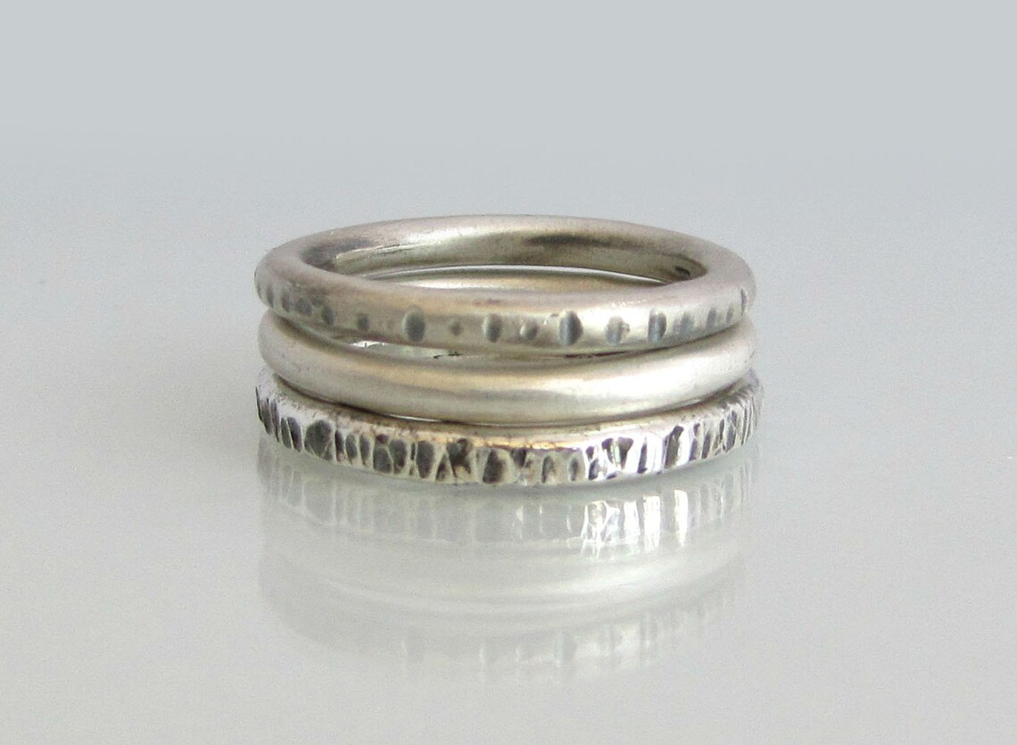 Silver Stackables, Silver Stackable Ring, Set of 3 Stacking Rings ...
