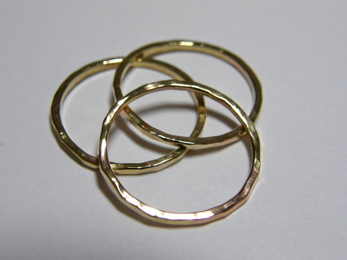 3 14kt Gold Filled Stackable Rings - Etsy