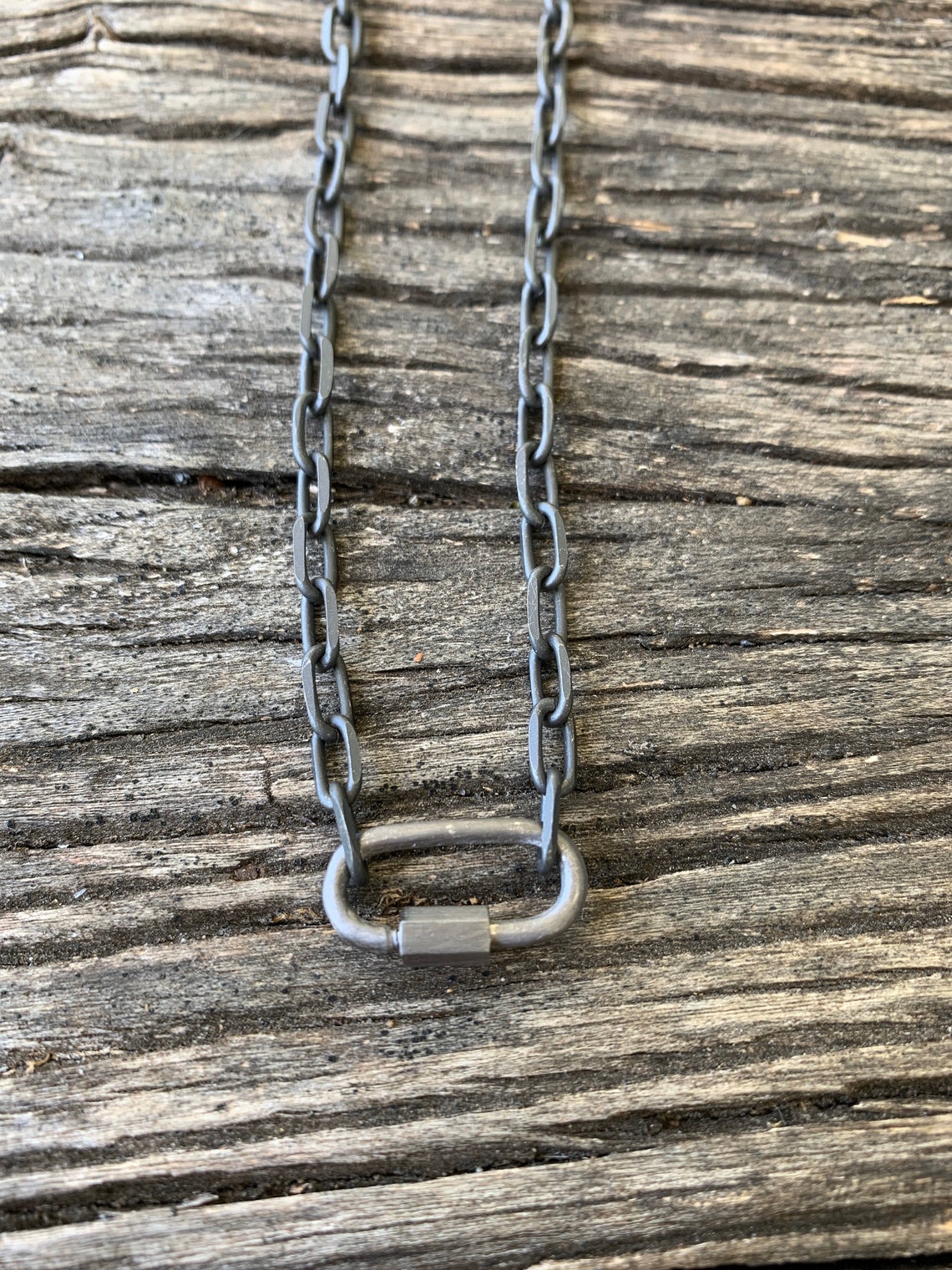 Matte Black Staple Chain With Matte Black Carabiner | Etsy