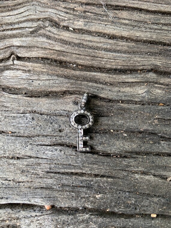 Pave Diamond Mini Key Charm | Etsy