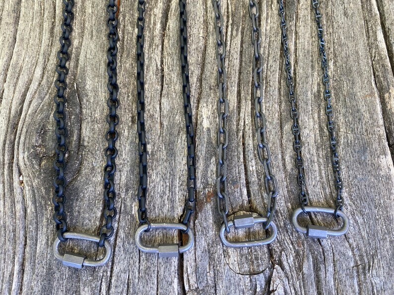 Matte Black Staple Chain With Matte Black Carabiner - Etsy