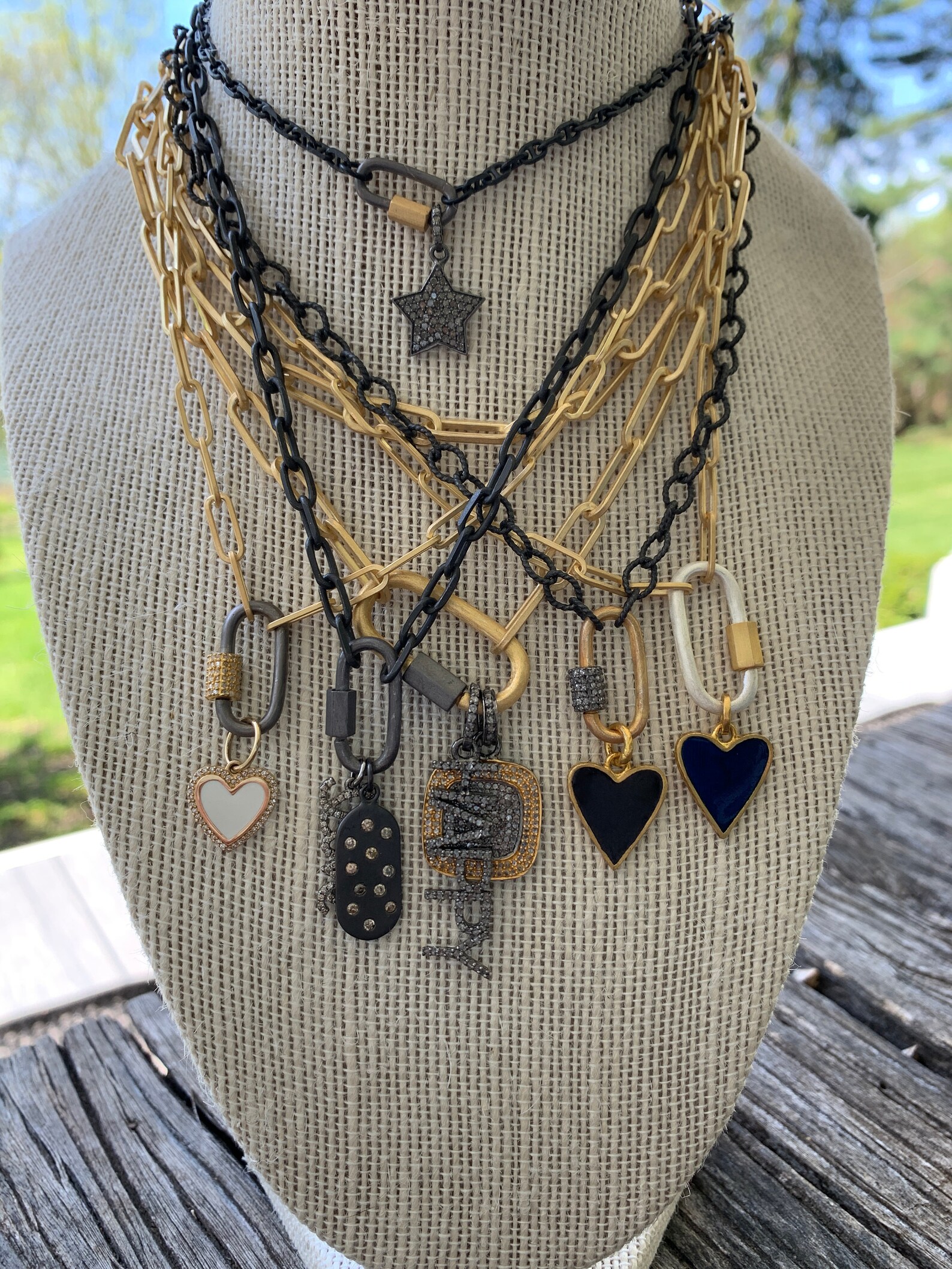 Matte Black Staple Chain With Matte Black Carabiner | Etsy