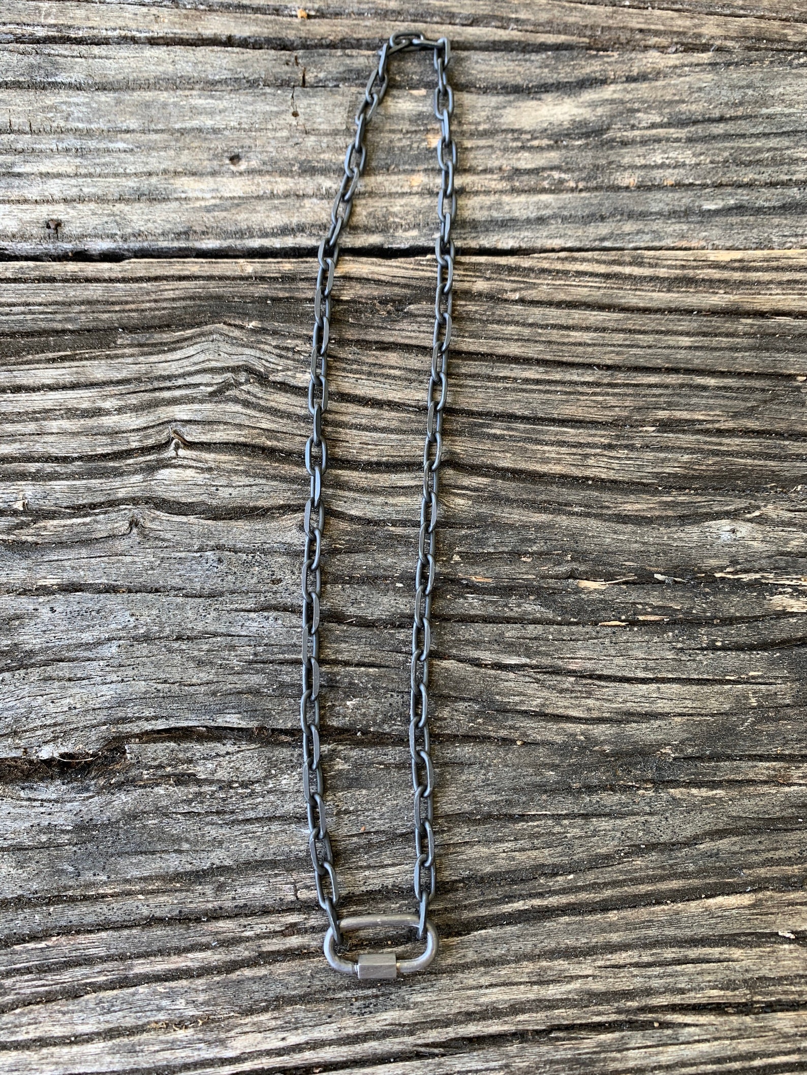 Matte Black Staple Chain With Matte Black Carabiner | Etsy