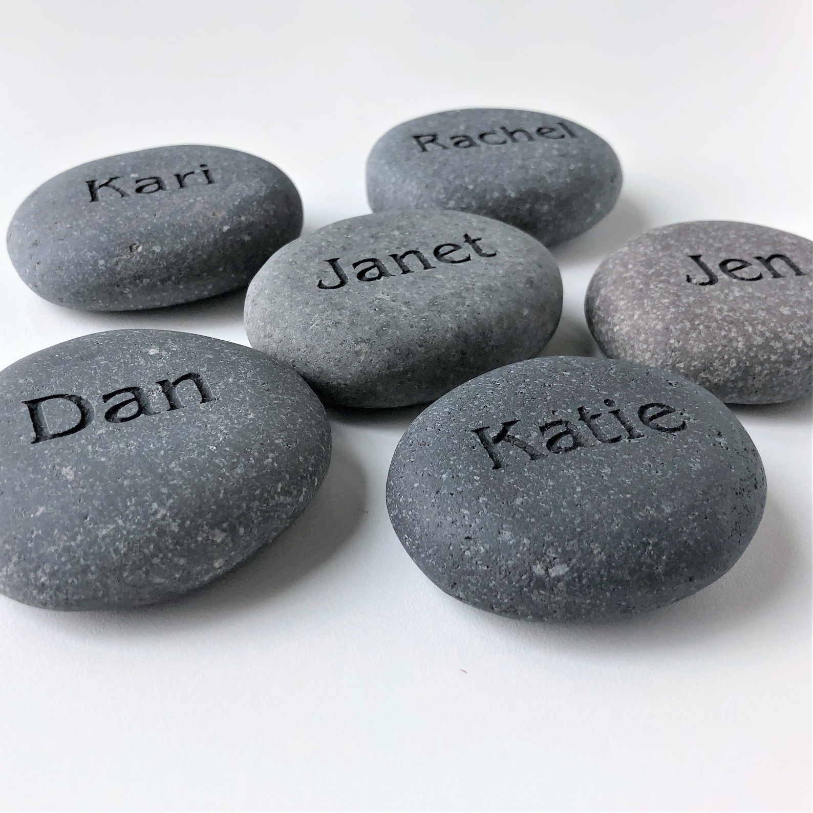 Name Stones in Gray With Black Great Family Gifts. Custom - Etsy