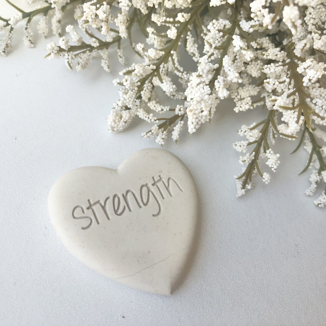 Strength Rock, Heart Shaped Worry Stone for Inspiration and Support in ...
