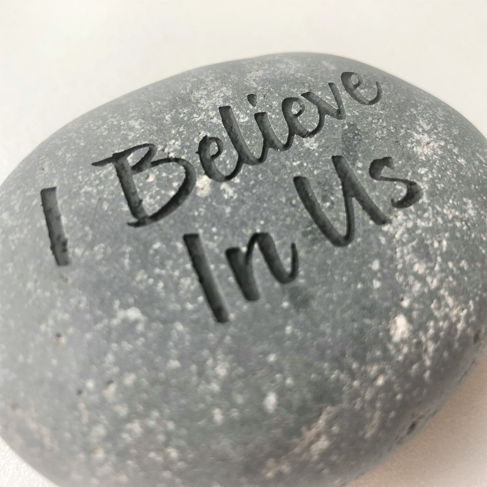 Custom Gray Rock Engraved With YOUR Message in Black - Etsy