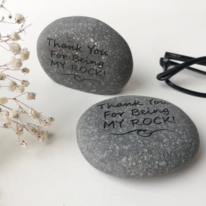 Thank You Rock! Paperweight Gratitude Gift - Rock Made of 100% Natural ...