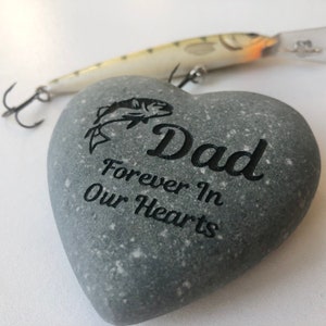 Dad Memorial Stone, Heart Shaped Sympathy Gift Remembrance Rock for ...