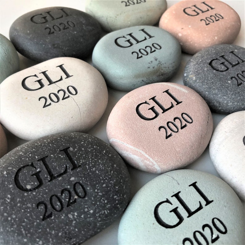 1 Custom Engraved 2" Stone With YOUR Words or Names (2 Lines, 12 ...
