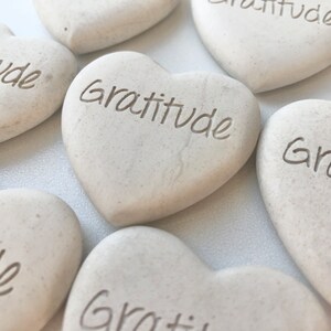 Gratitude Rock, Heart Shaped Worry Stone for Inspiration and Support in ...