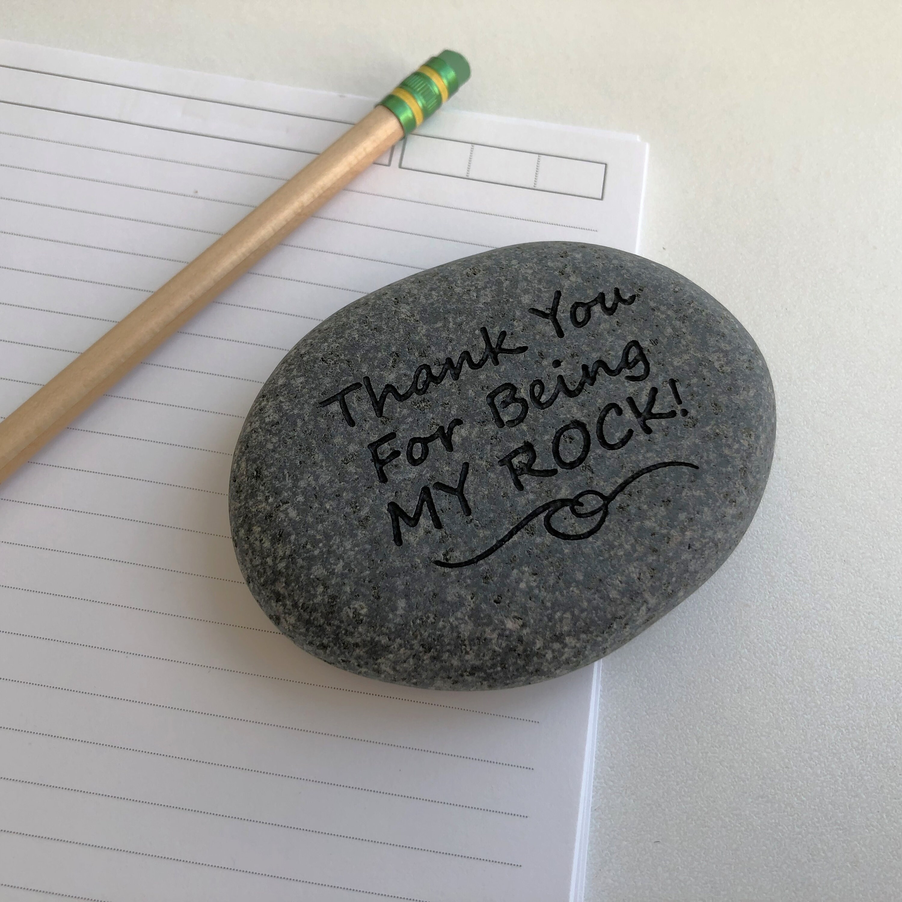 Thank You Rock! Paperweight Gratitude Gift - Rock Made of 100% Natural ...