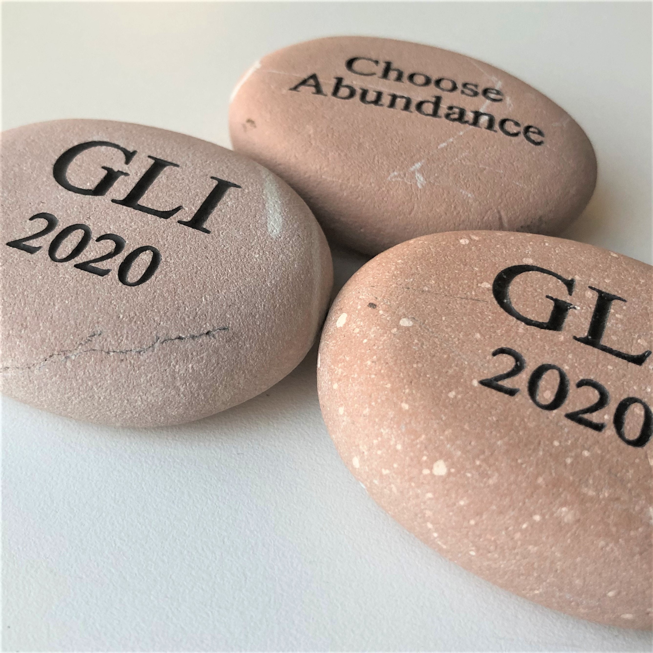 1 Custom Engraved 2 Stone With YOUR Words or Names 2 - Etsy