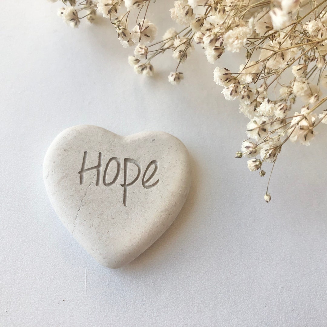 Hope Rock, Heart Shaped Worry Stone for Inspiration and Support in ...